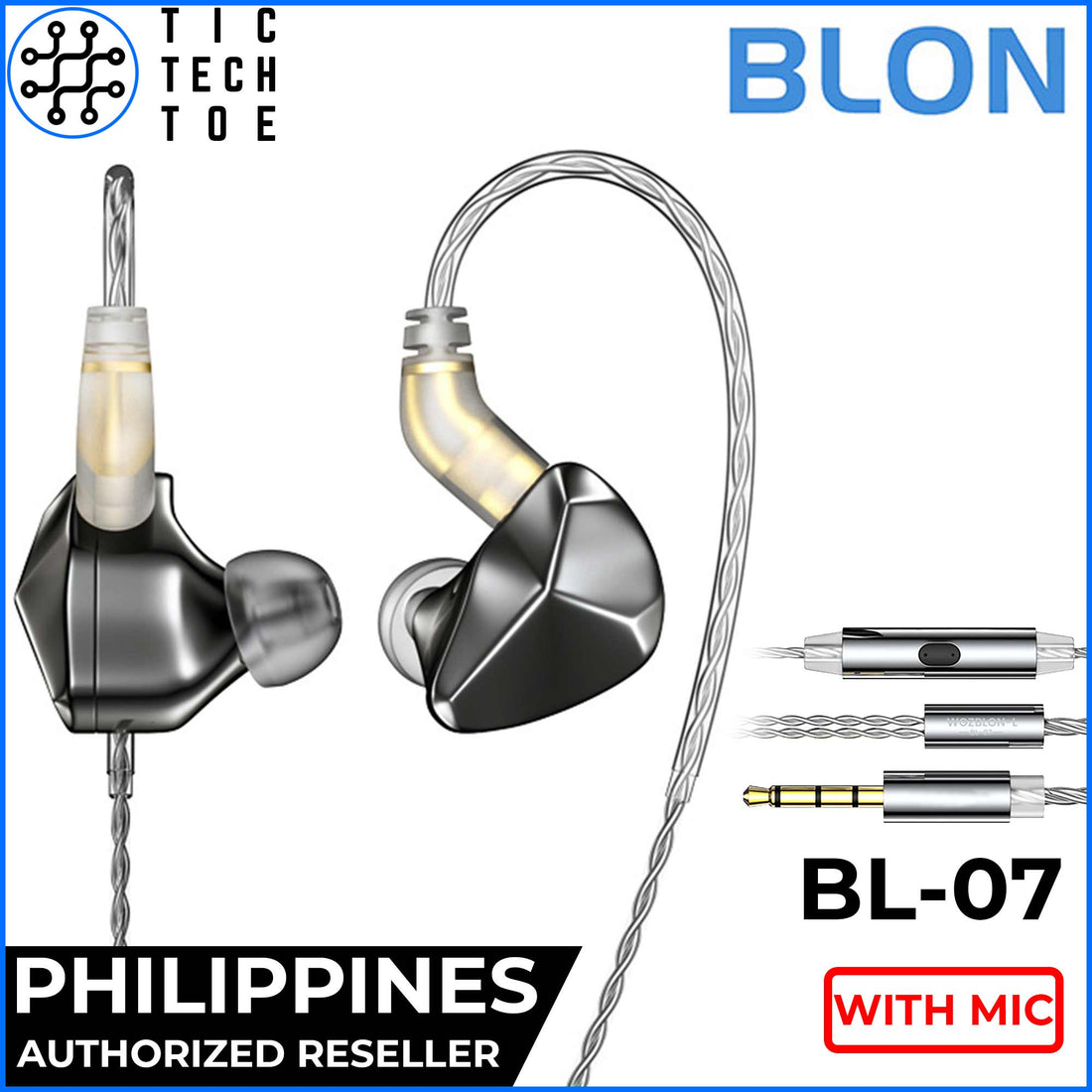 BLON BL-07 / BL07 07 Fiber Diaphragm Dynamic Driver HiFi Earphones wit – Tic Tech Toe PH