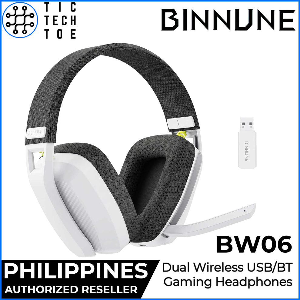 BINNUNE BW06 Dual Wireless USB 2.4Ghz + Bluetooth 5.3 Gaming Headset P ...